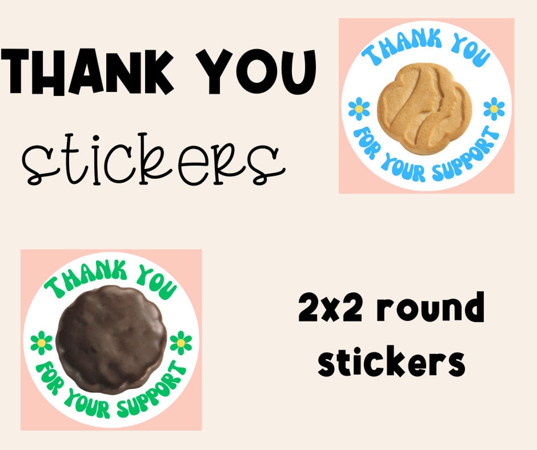 Girl Scout Cookies Thank You Stickers - Etsy