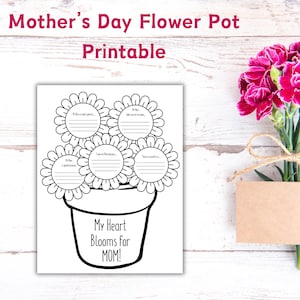 Mothers Day Flower Pot Printable - Etsy