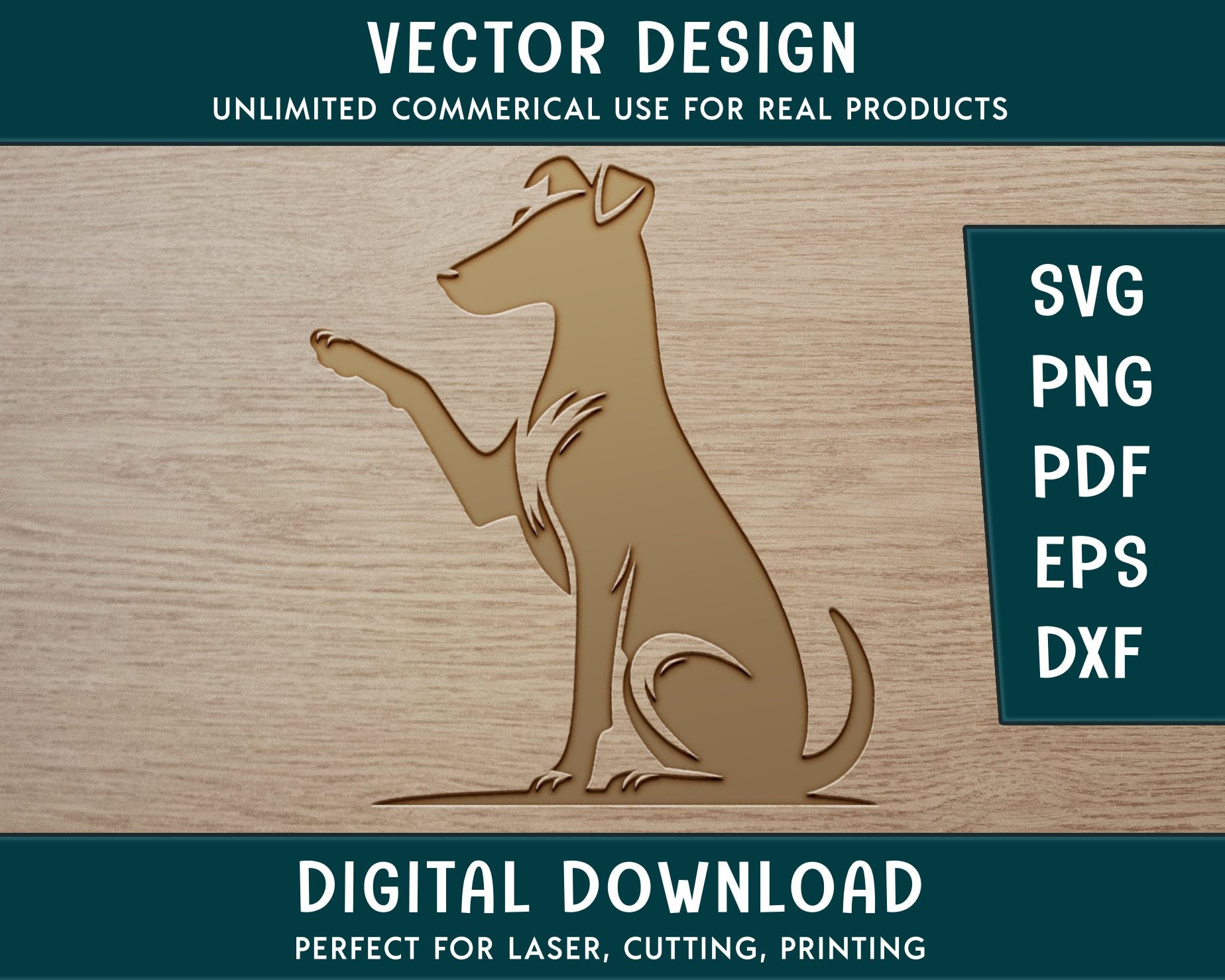 Fox Terrier Smooth Hair Dog Silhouette High Five, Paw Vector Cut File ...
