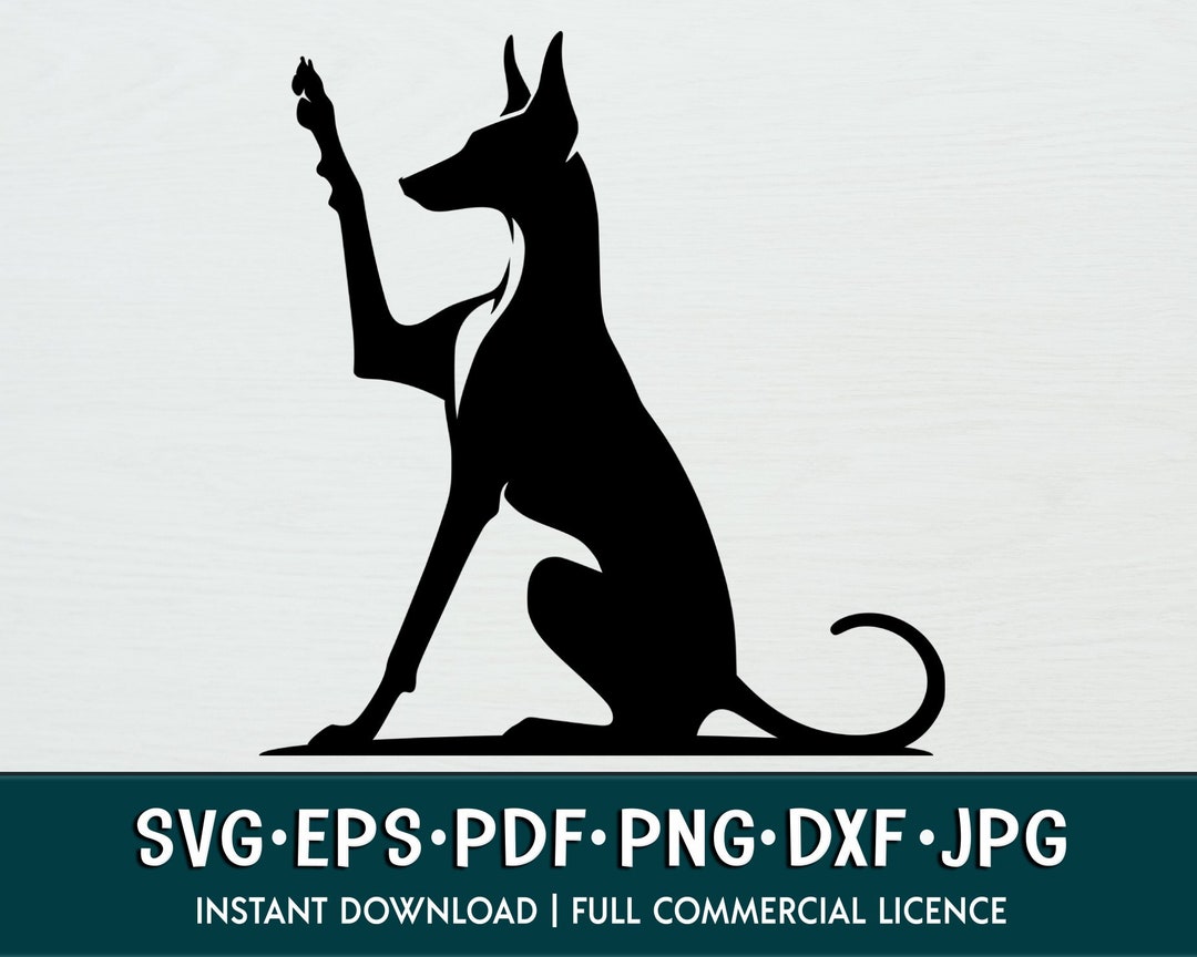 Podenco Dog Silhouette High Five, Paw Vector Cut File, Digital Download ...