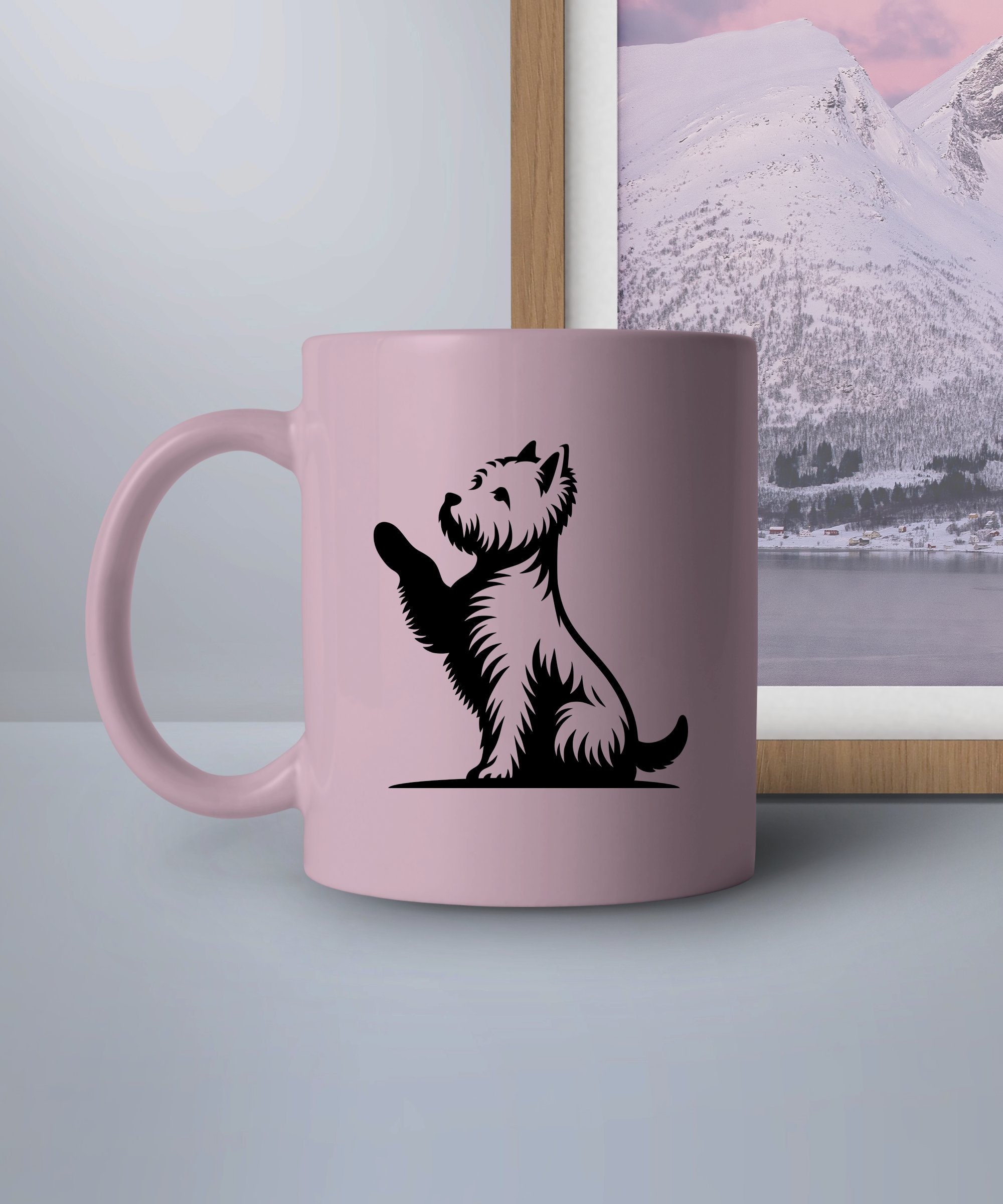 Westie Westhighland White Terrier Silhouette High Five, Paw Vector Cut ...