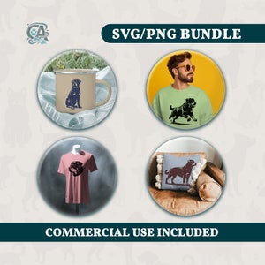 Rottweiler SVG PNG Bundle Rotti Silhouettes Clipart Instant Download ...