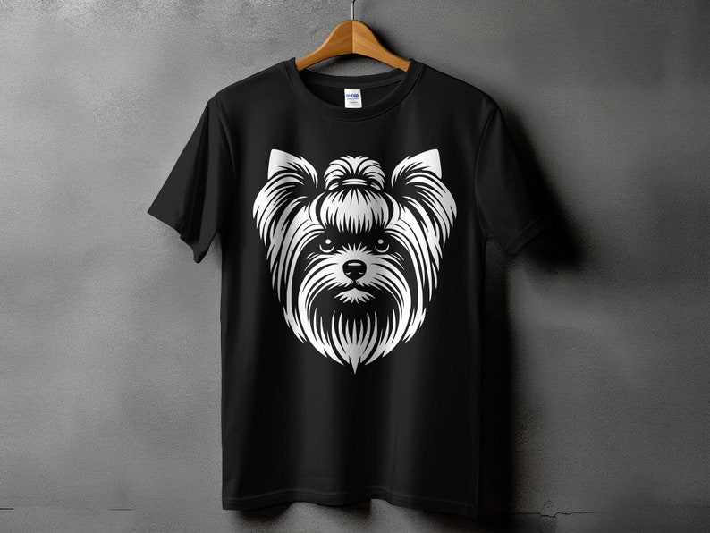 Yorkshire Terrier Portrait SVG Bundle Png, Pdf , Eps, Dxf Vector Files, White on Black, Instant ...