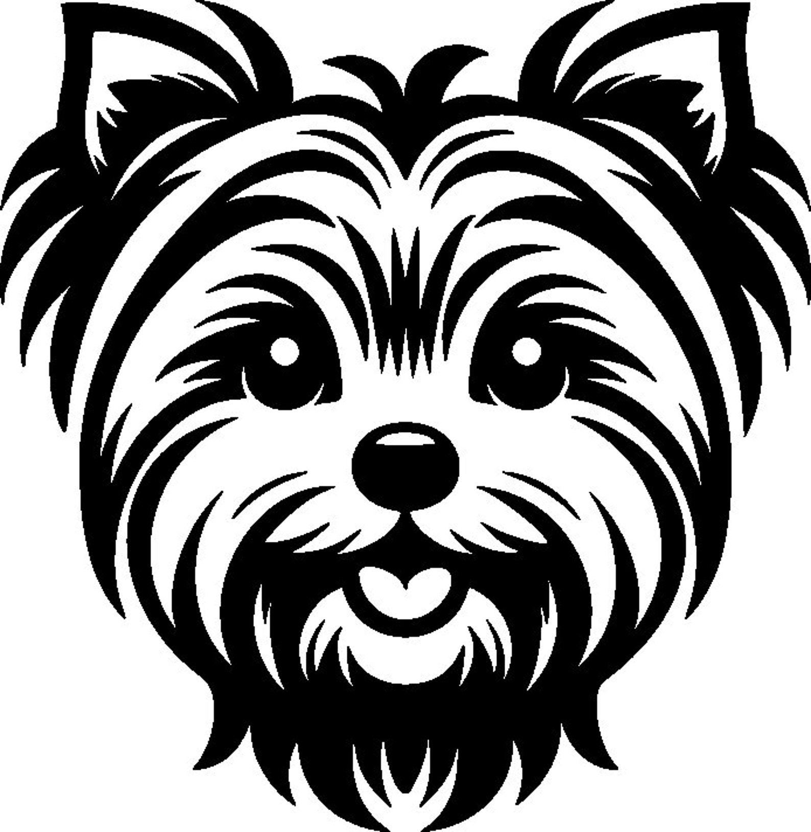 Happy Yorkshire Terrier Yorkie SVG PNG Silhouette Clipart Instant ...