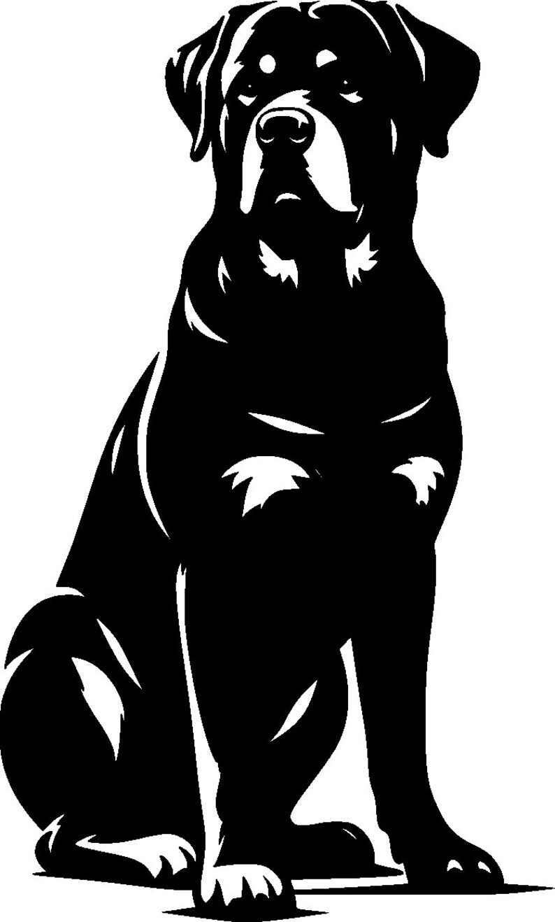 Rottweiler SVG PNG Bundle Rotti Silhouettes Clipart Instant Download ...