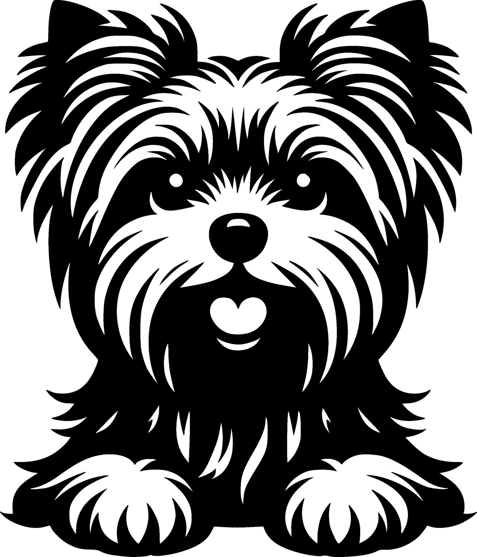 Happy Yorkshire Terrier Yorkie SVG PNG Silhouette Clipart Instant ...