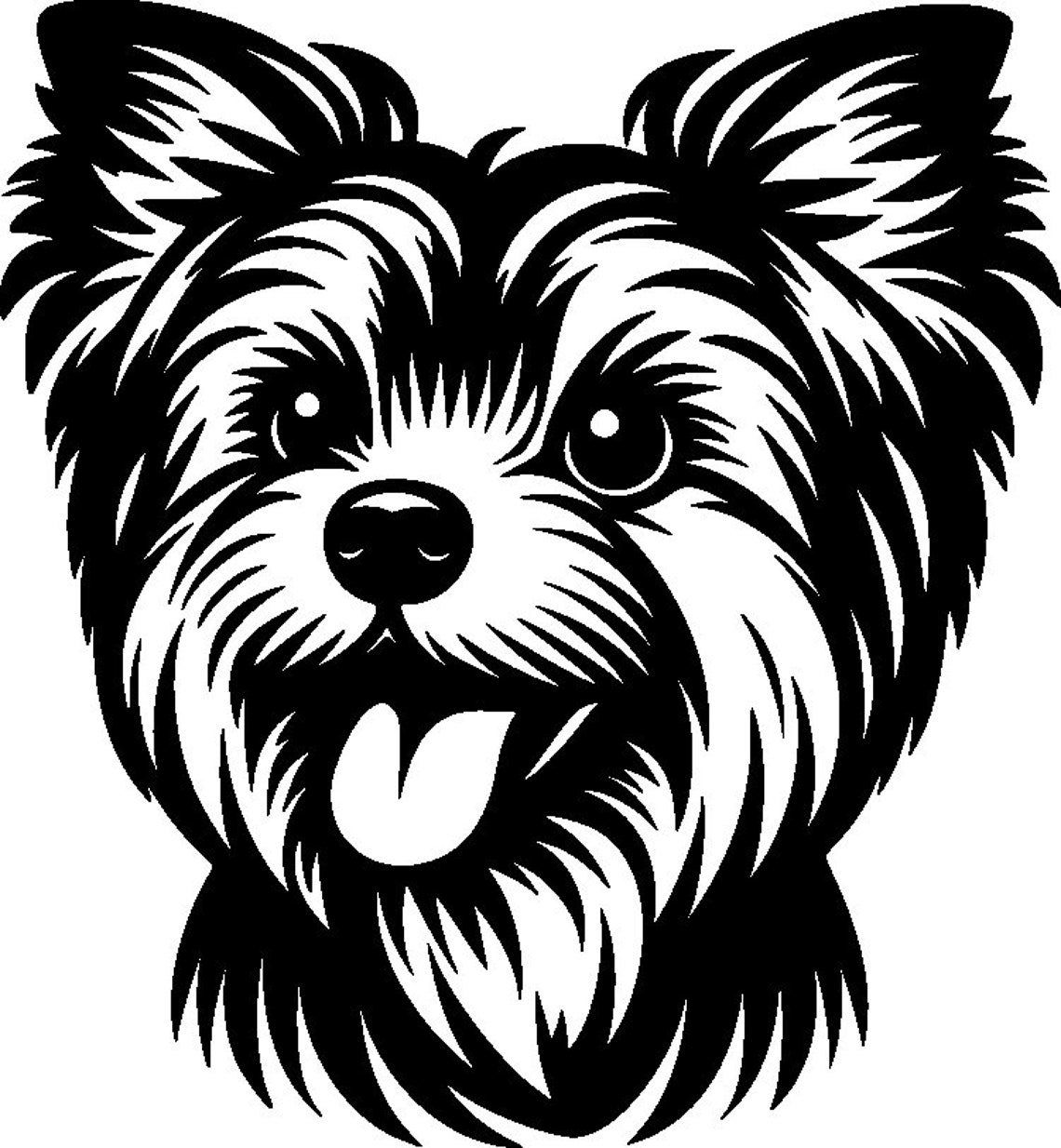 Happy Yorkshire Terrier Yorkie SVG PNG Silhouette Clipart Instant ...