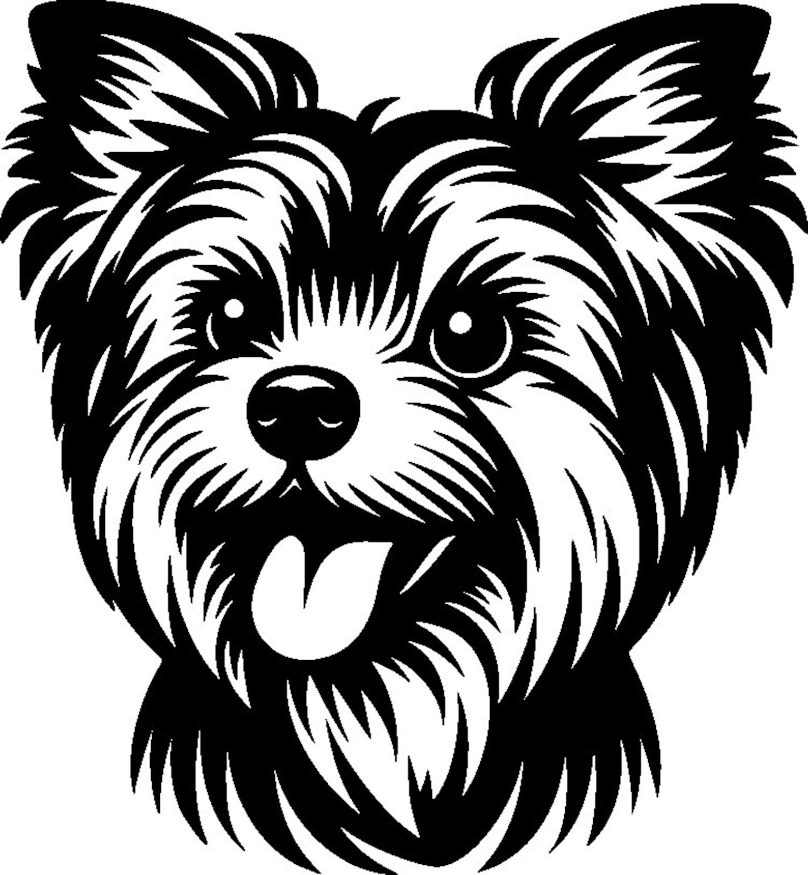 Happy Yorkshire Terrier Yorkie SVG PNG Silhouette Clipart Instant ...