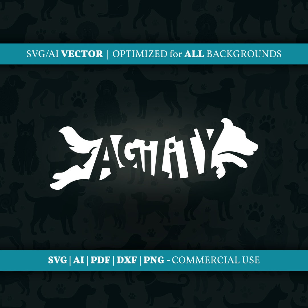 Border Agility Vector SVG PNG Dog Sport Design Clipart for Instant ...