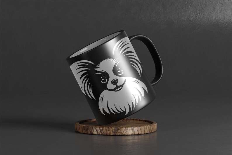 Papillon Portrait SVG Bundle Png, Pdf , Eps, Dxf Vector Files, White on ...