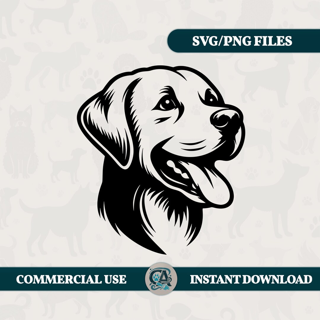 Happy Labrador Retriever Labi SVG PNG Silhouette Clipart Instant ...