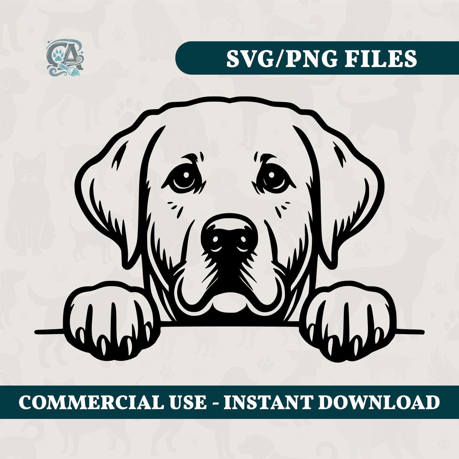 Peeking Labrador Labbi SVG PNG Files Silhouettes Clipart Instant ...