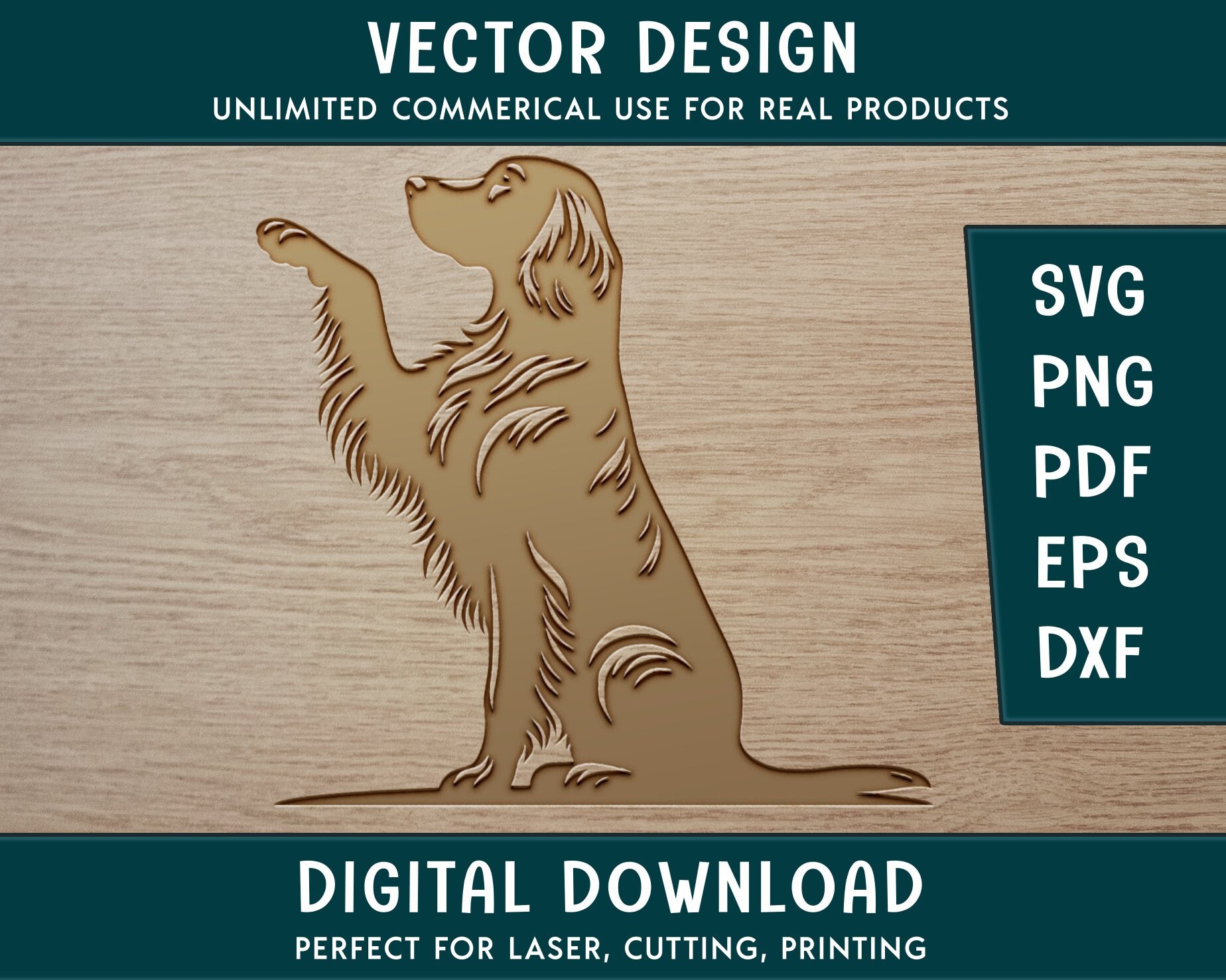 Irish Setter Dog Silhouette High Five, Paw Vector Cut File, Digital ...