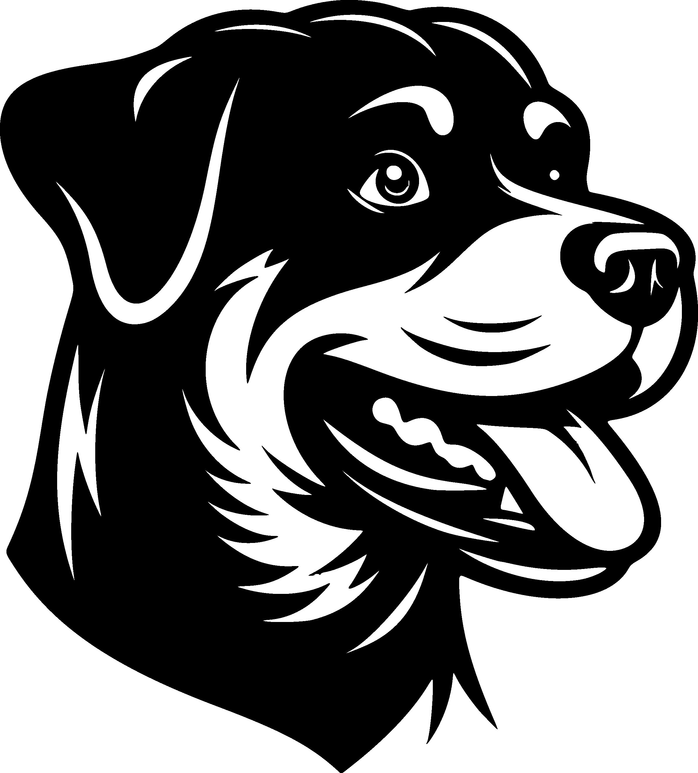 Happy Rottweiler Rotti Head Portrait SVG PNG Silhouette Clipart Instant ...