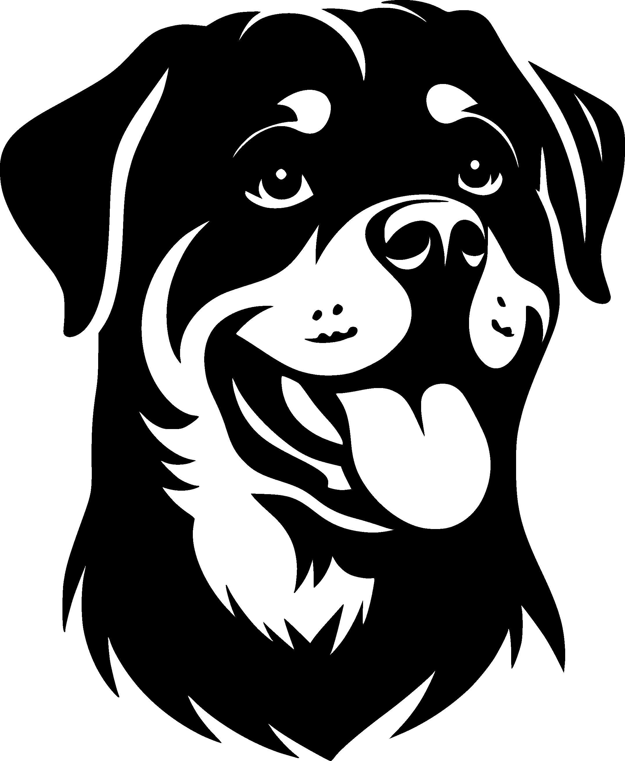 Happy Rottweiler Rotti Head Portrait SVG PNG Silhouette Clipart Instant ...