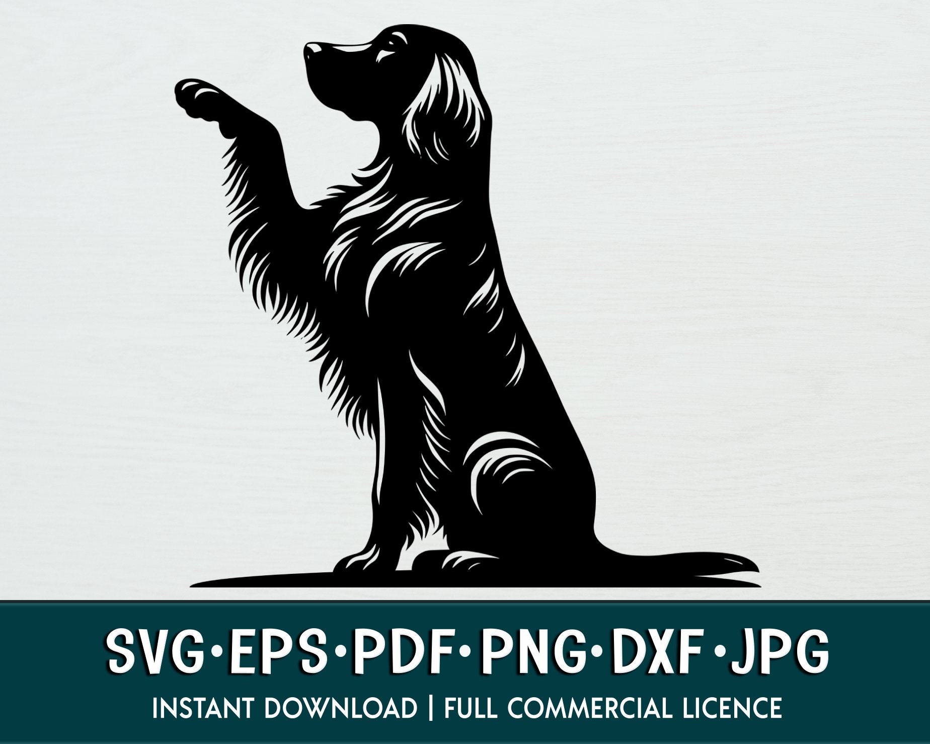 Irish Setter Dog Silhouette High Five, Paw Vector Cut File, Digital ...