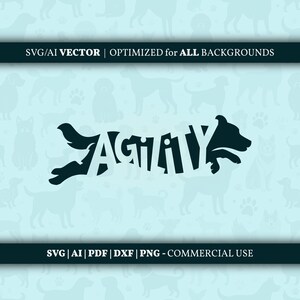 Border Agility Vector SVG PNG Dog Sport Design Clipart for Instant ...