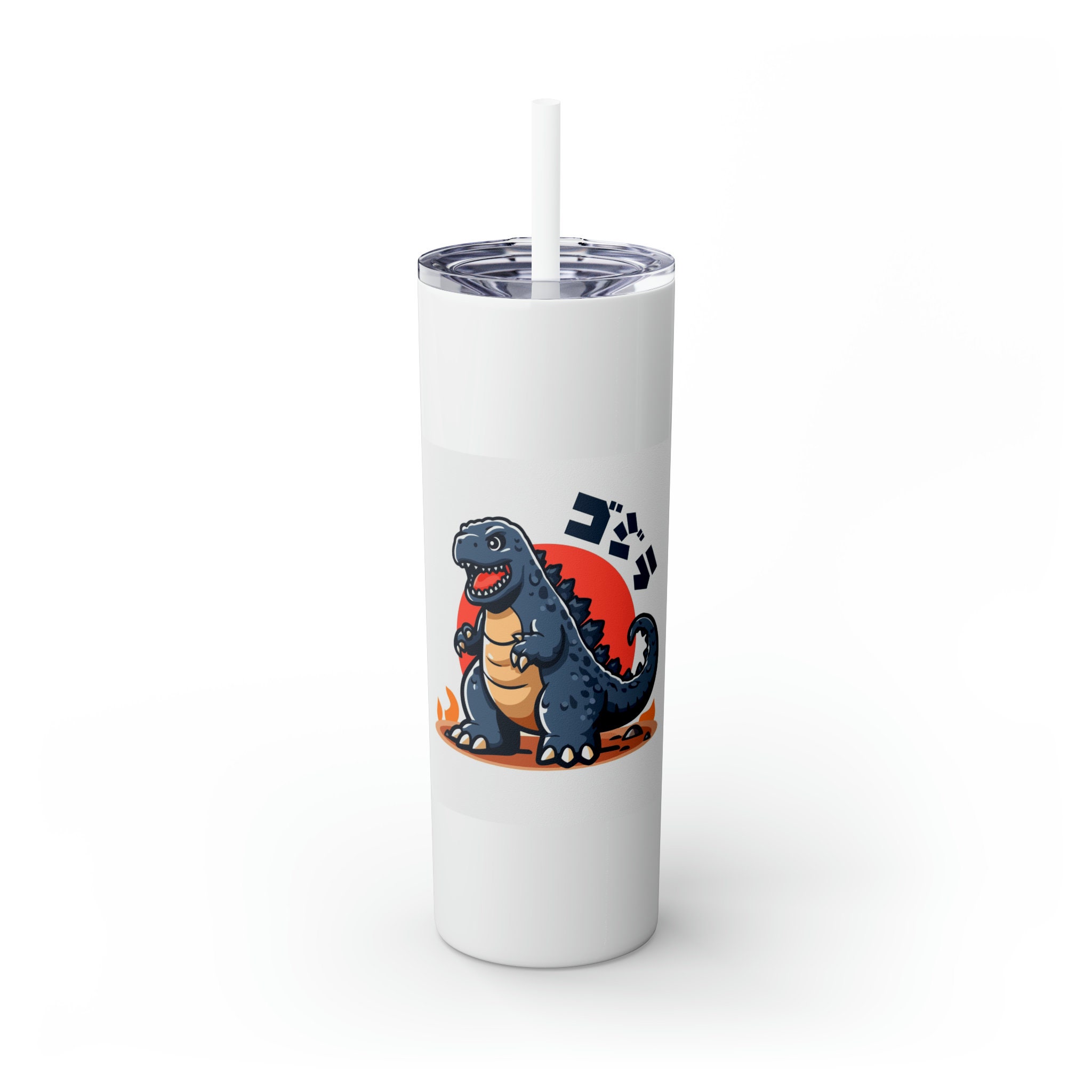 Cute Godzilla Skinny Tumbler With Straw, 20oz - Etsy