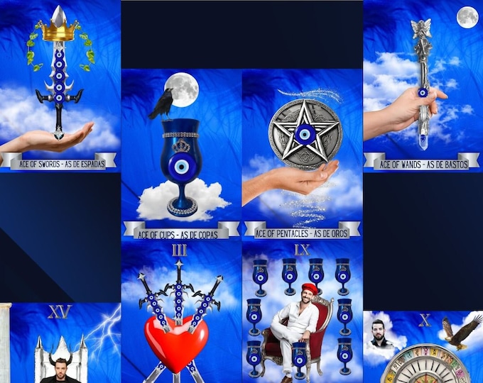 EVIL EYE TAROT Cards Nazar Eye Oracle Deck With Turkish Blue Amulet ...