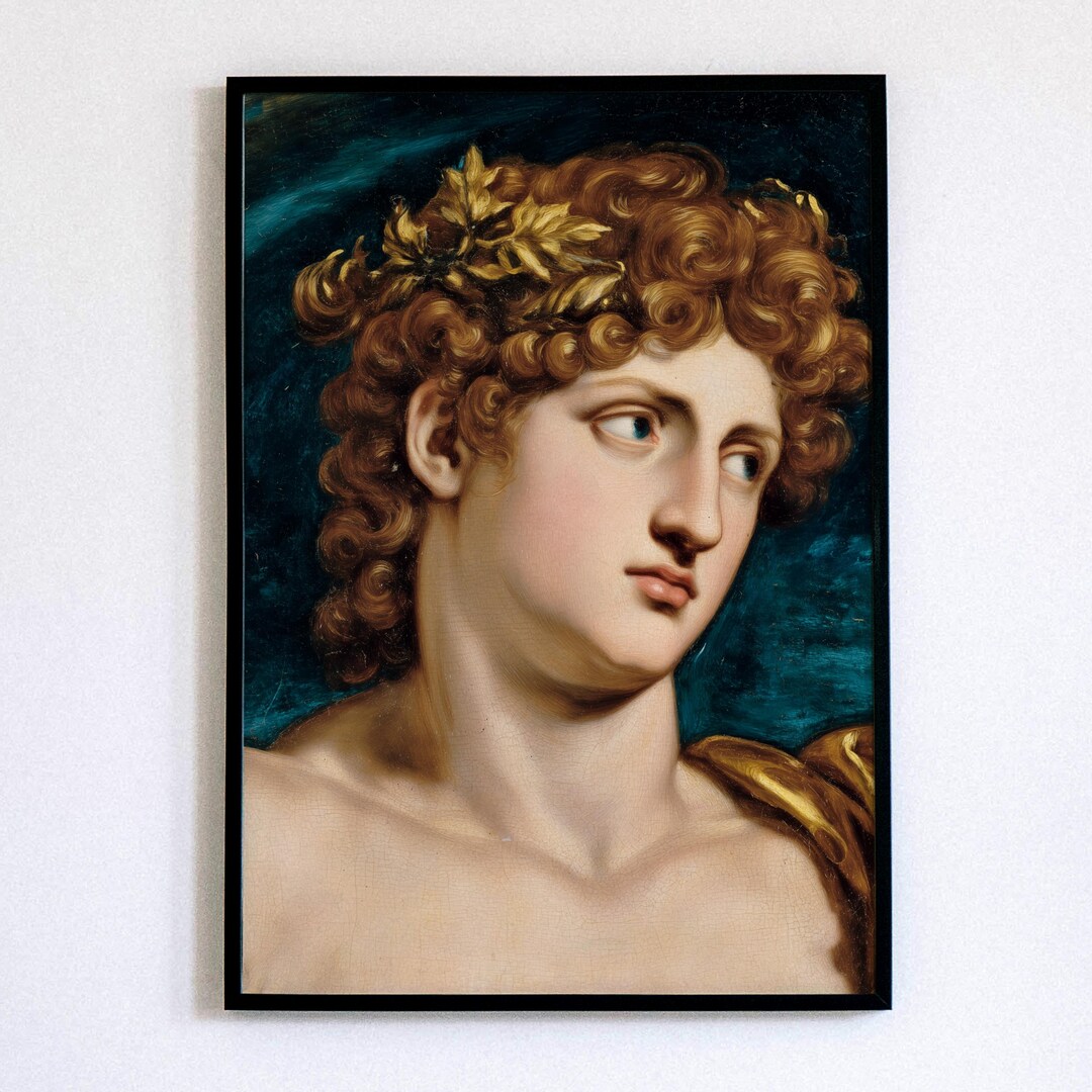 Greek God Apollo Neoclassical Portrait: Mythology Art Print (digital ...
