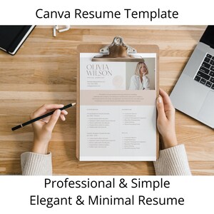 Gray and Blush Feminine Canva Resume Template Word Modern Clean Resume ...