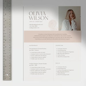 Gray and Blush Feminine Canva Resume Template Word Modern Clean Resume ...