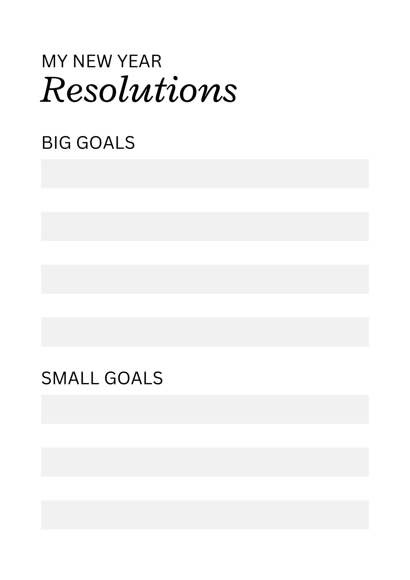 New Year Resolutions Journal, Printable New Year Plan Journal A4 PDF ...