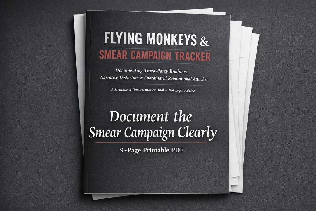 Smear Campaign Evidence Log | Narcissist Abuse Documentation Tool ...