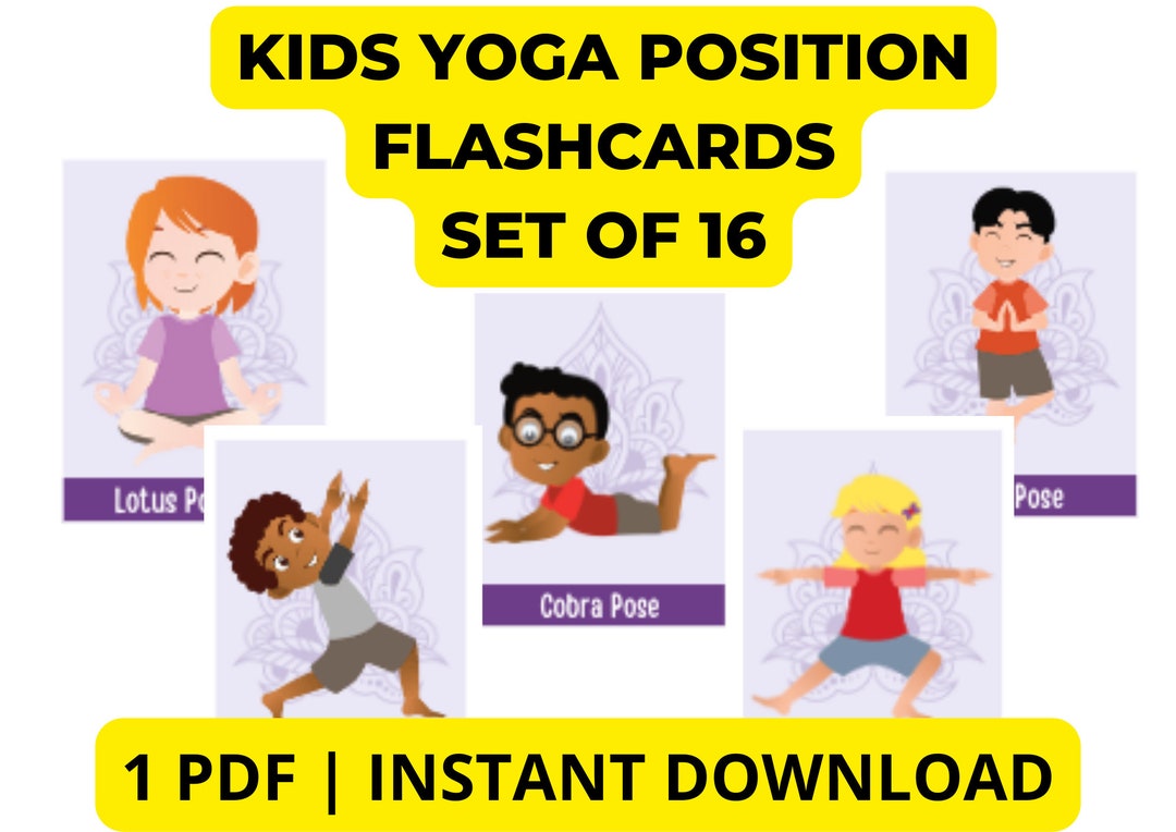 Kids Yoga Poses Printable Flashcards Instant Download Kids - Etsy