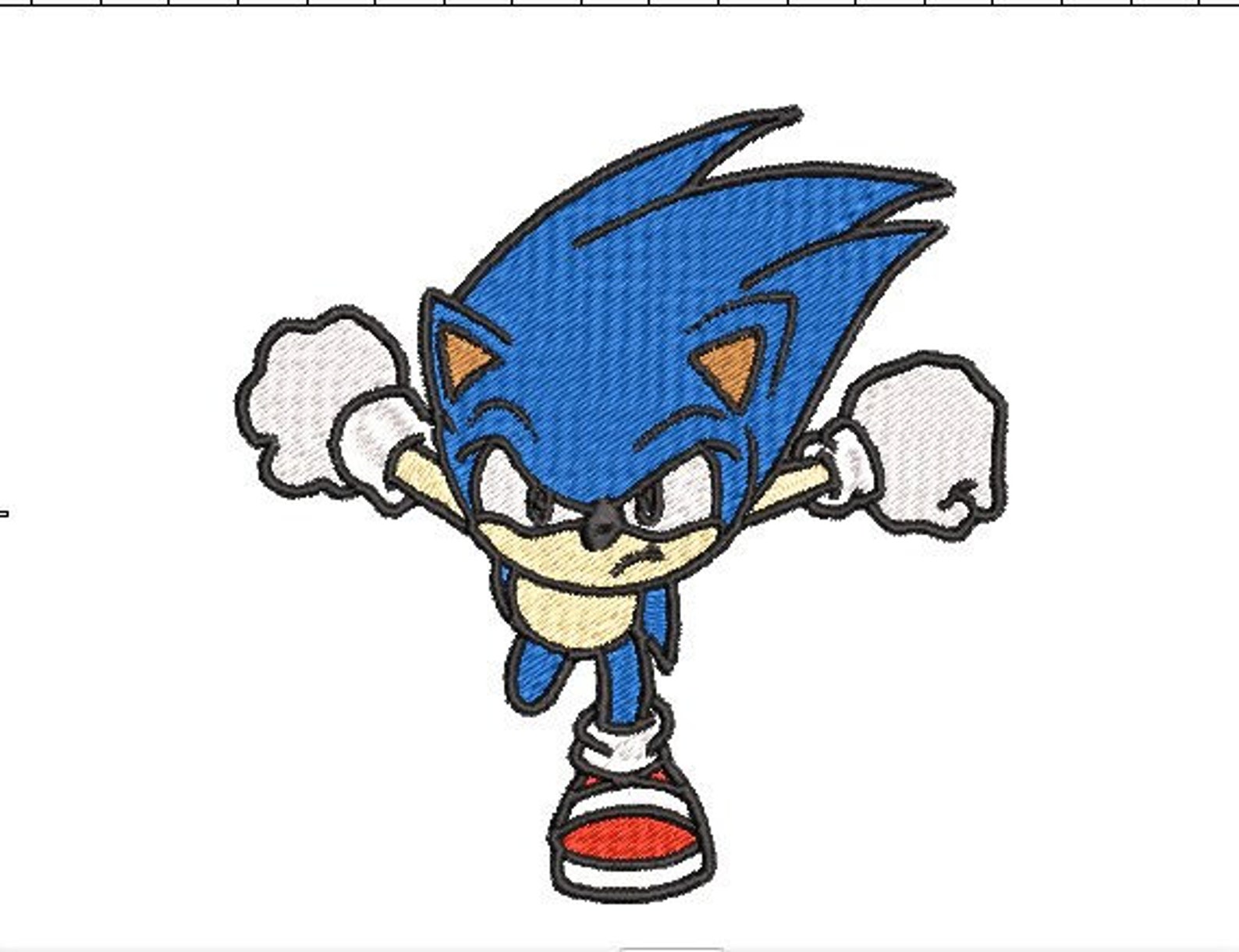 Embroidery Design Machine Files Sonic. Embroidery Sonic. 2 Sizes. - Etsy