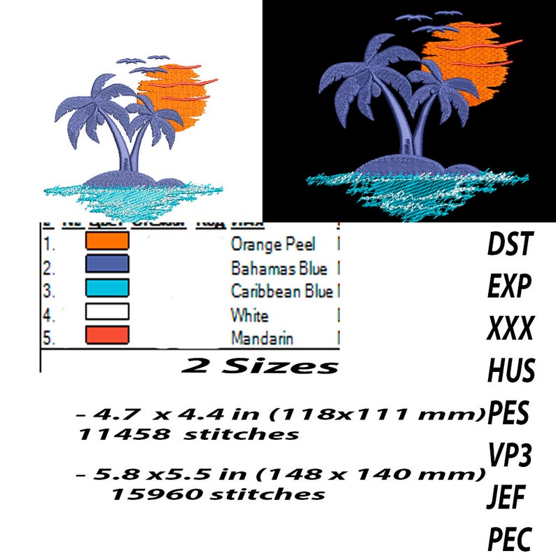 Summer Embroidery Design. Embroidery Design Machine Files. Embroidery ...