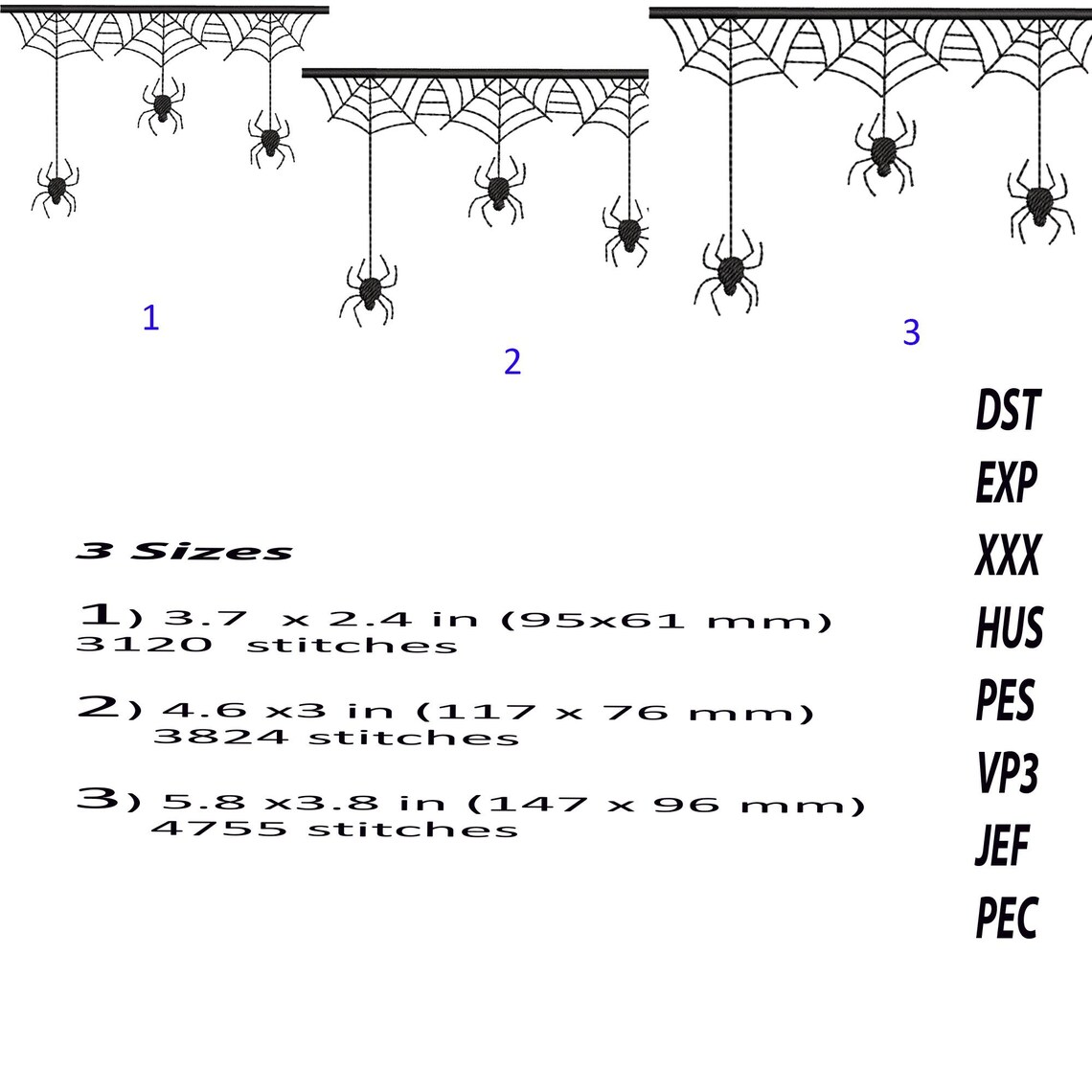 Spider Embroidery Design, Spider Web Machine Embroidery File, Halloween ...