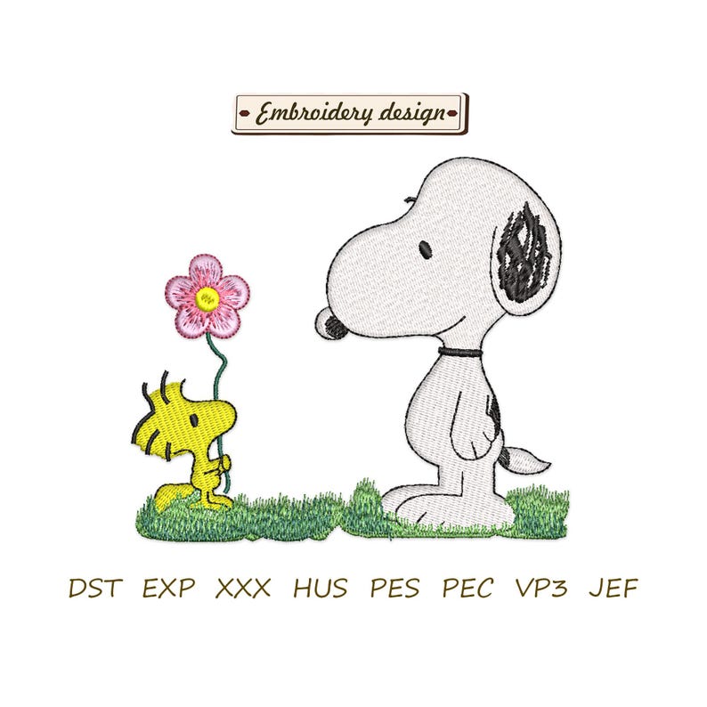 Snoopy Cartoon Dog Embroidery File | Puppy Machine Pattern | Instant ...