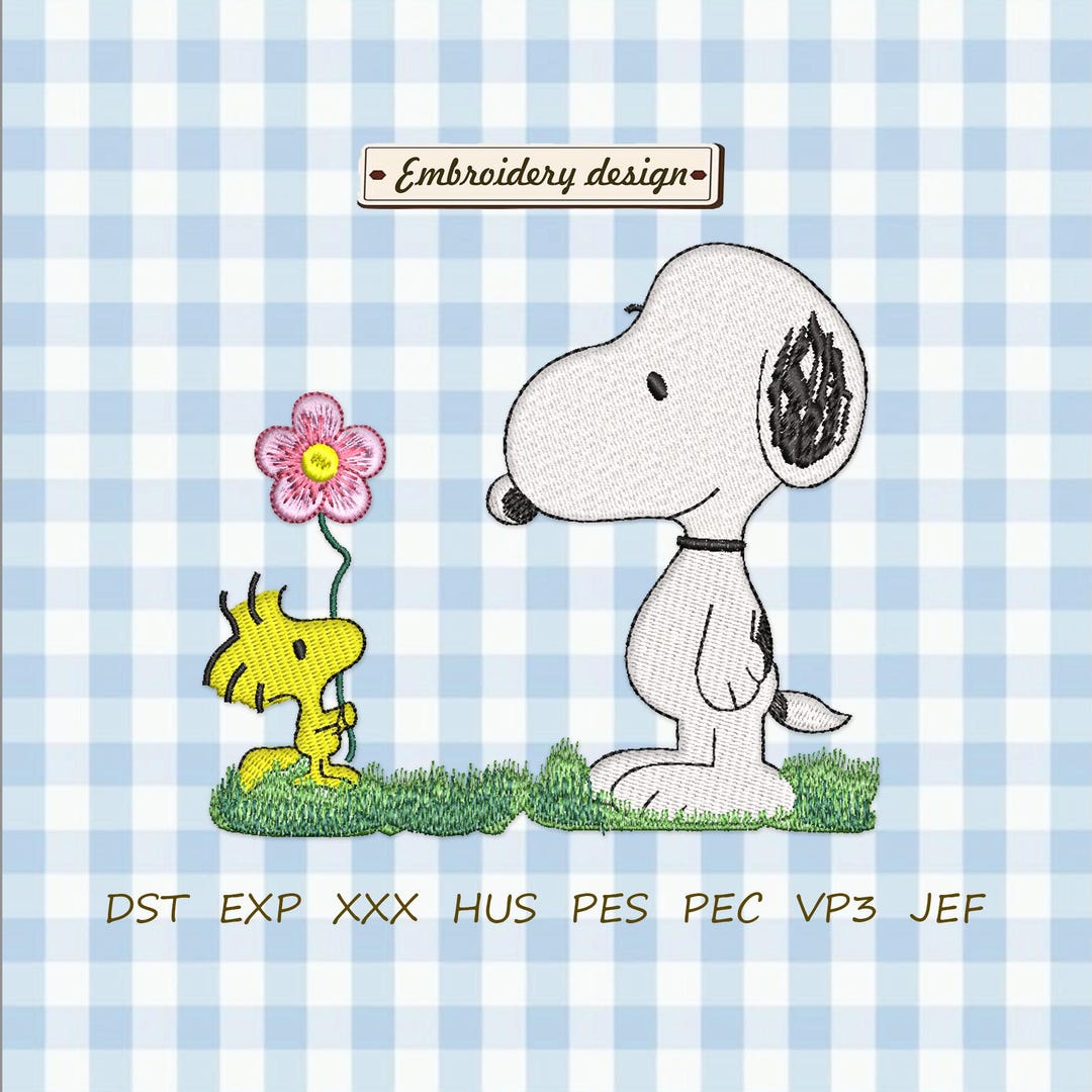 Snoopy Cartoon Dog Embroidery File | Puppy Machine Pattern | Instant ...