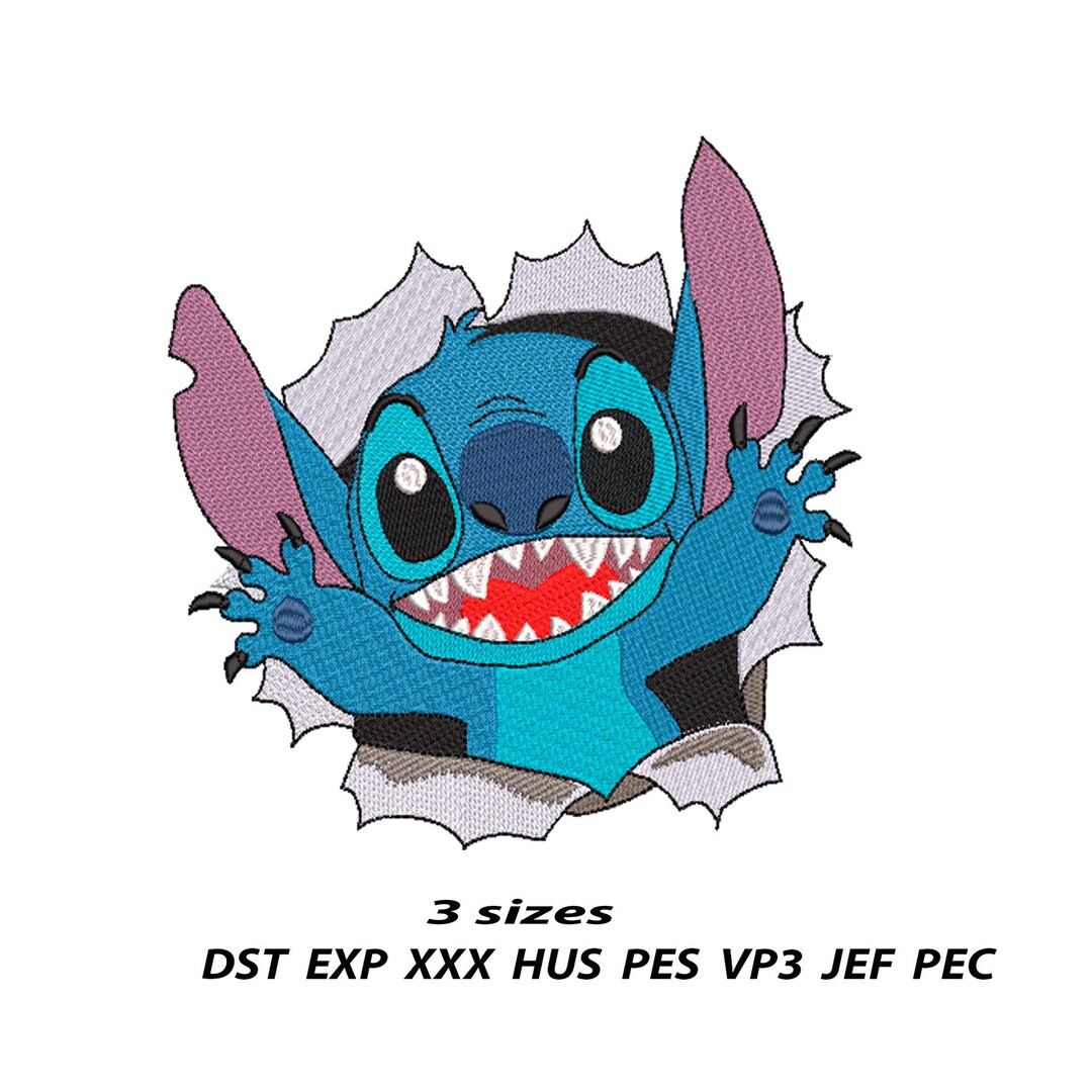 Lilo and Stitch Machine Embroidery File, Stitch Embroidery Design ...