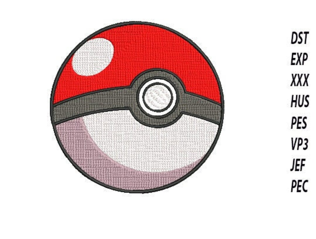 Embroidery Pokeball Pokemon Pikachu. 4 Sizes. Embroidery Design Machine ...