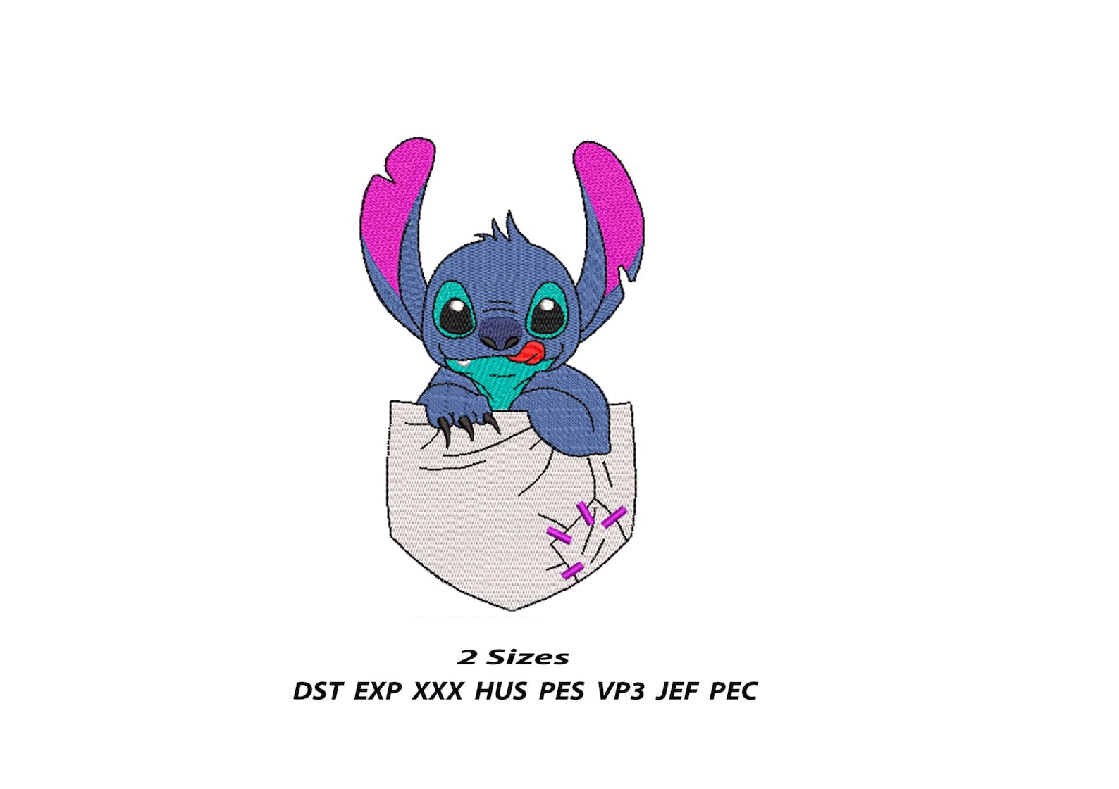 Lilo and Stitch Machine Embroidery File, Stitch Embroidery Design ...