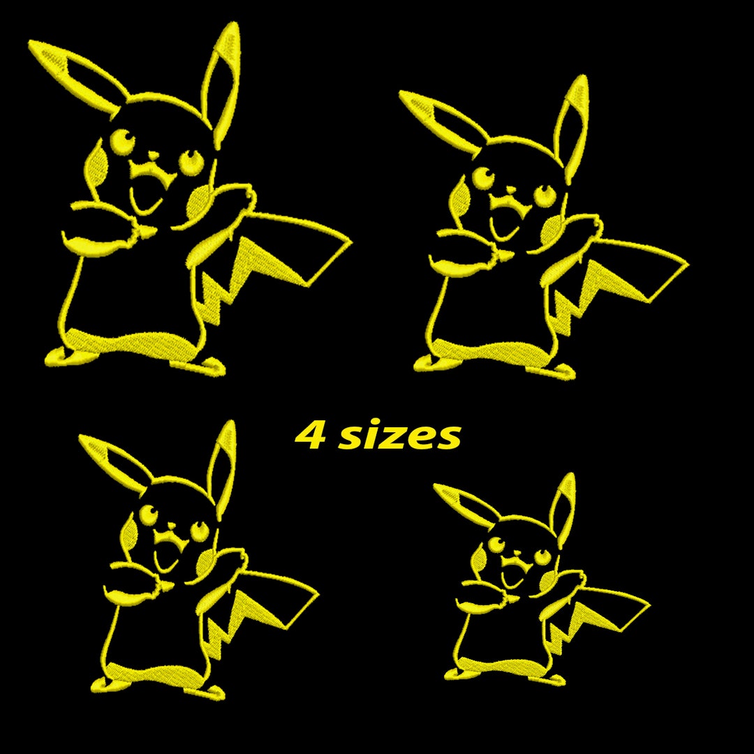 Pikachu. 4 Sizes. Емbroidery Design Machine Files. Pikachu Pes - Etsy