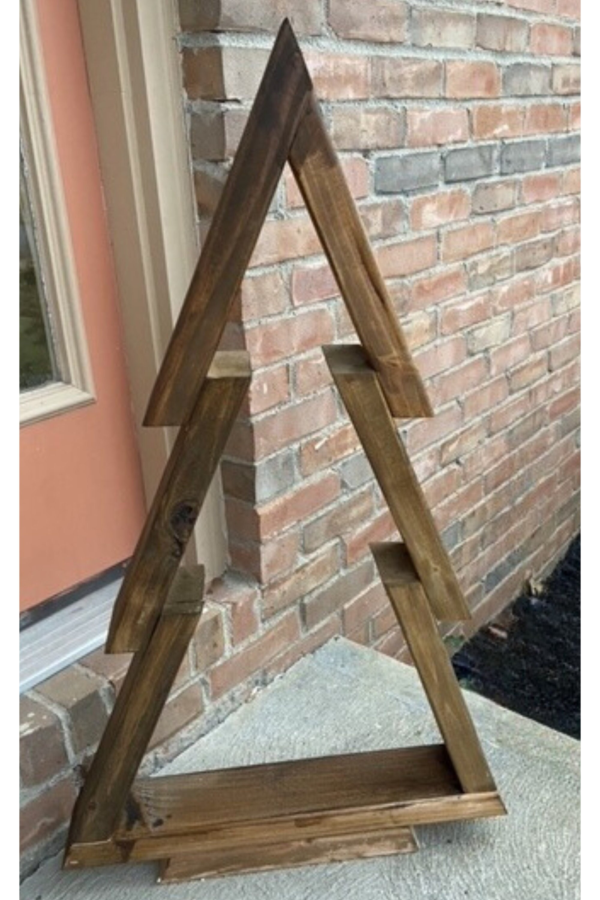 Handmade Wood Christmas Tree Porch Decor, Rustic Wooden Holiday Art ...