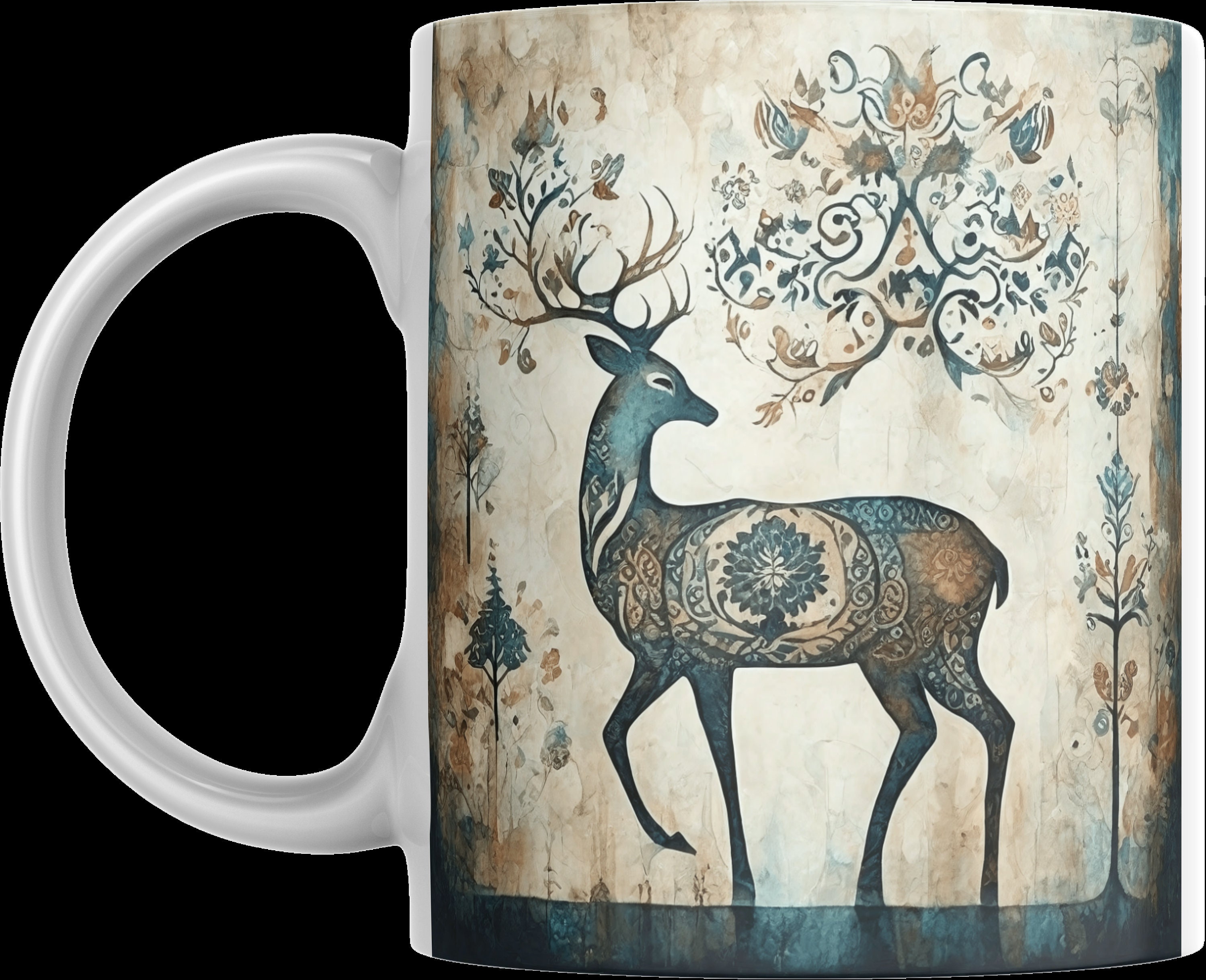 Arabic Style Deer Wall Art Islamic Style Wall Art Oriental Art Deer ...