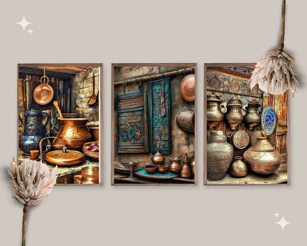 Pottery Painting Set: Traditional Middle Eastern Wall Art (digital Art ...