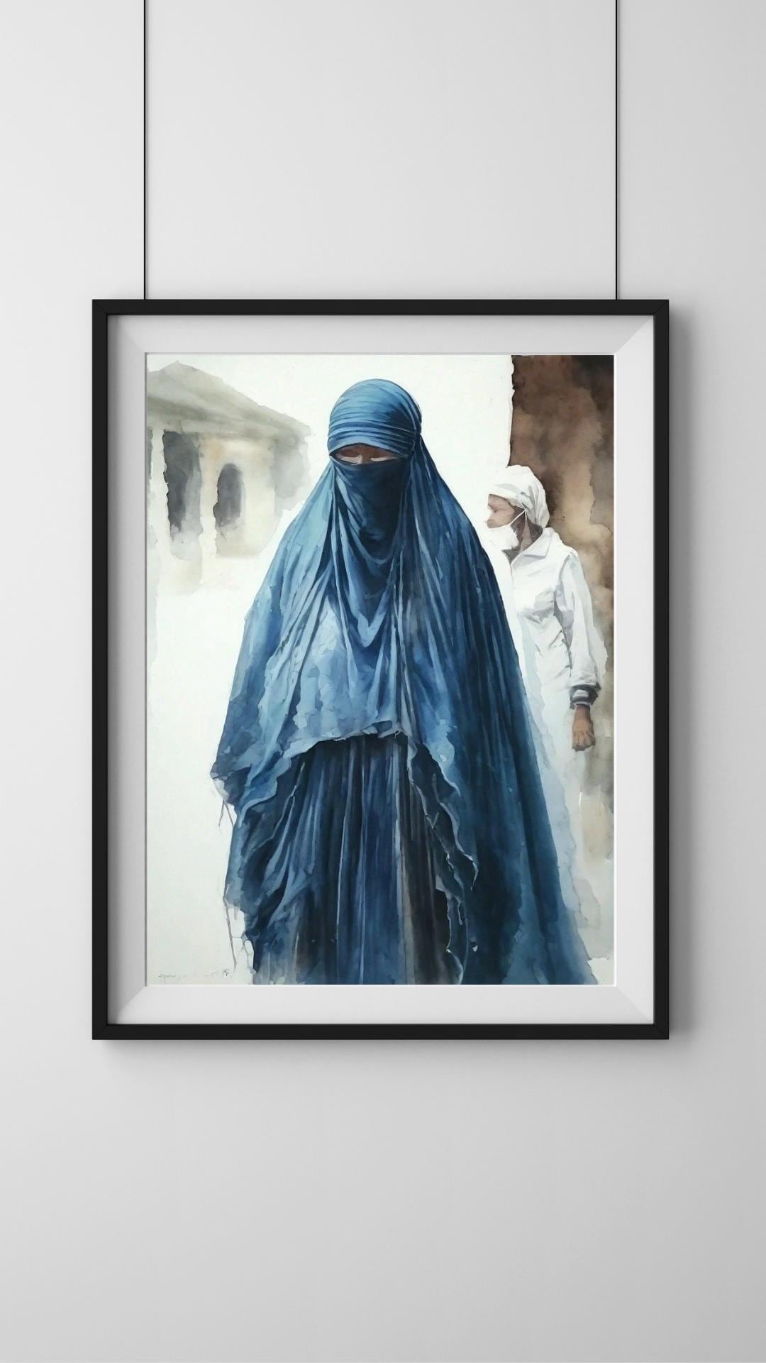 Pakistani Burqa Woman Wall Art Oriental Asian Muslim Art Peshawar Woman ...