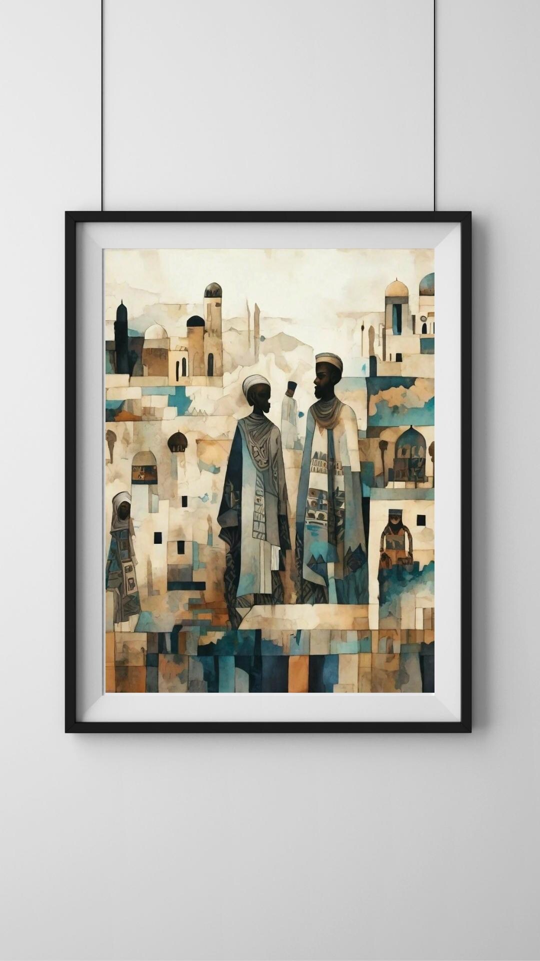 Libyan Sahara صحراء Bedouin Illustration Oriental African Ethnic Art ...