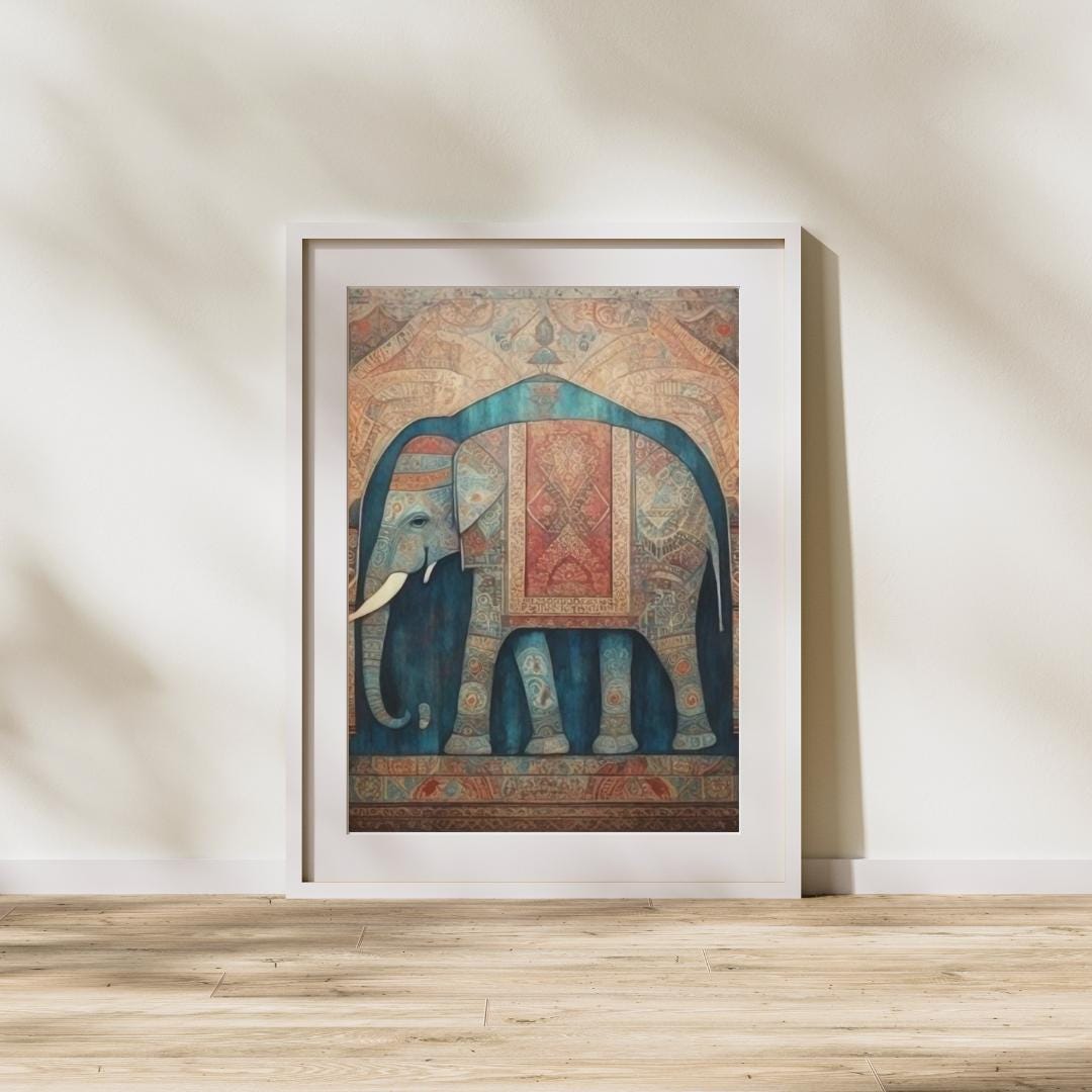 Indian Mute Oil Painting Mystical Wall Illustration | Historical Asian ...
