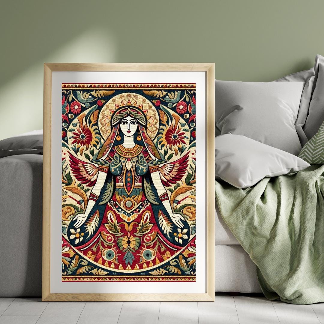 Nomad Kilim Drawing Stencil Wall Art | Orientalist Ethnic Turkish ...