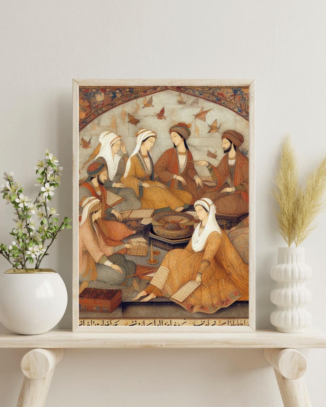 Iraqi Calligraphy Oil Painting Wall Art Traditional Muslim Pastel ...