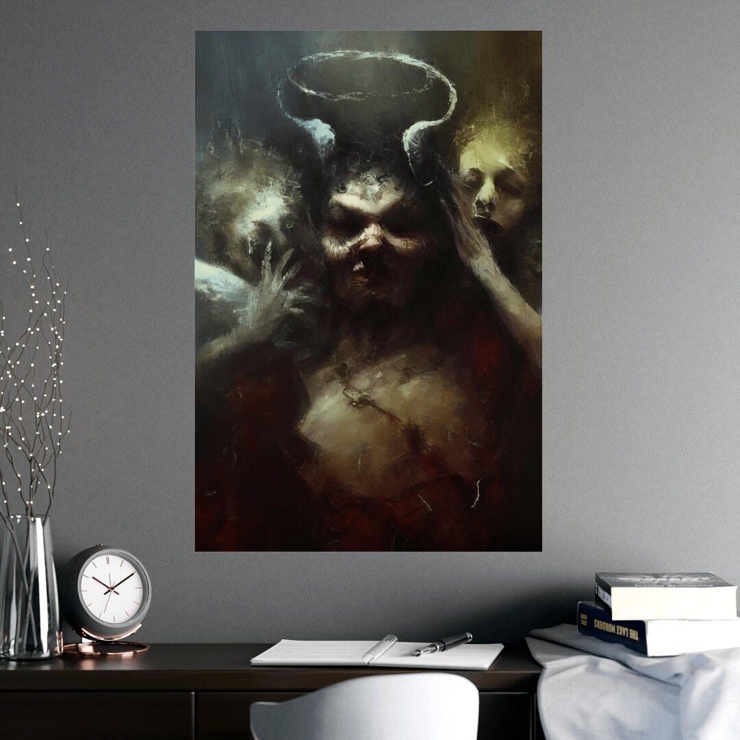 16"x20" Satan Matte Poster | Oriental Medieval Mystical Wall Art ...