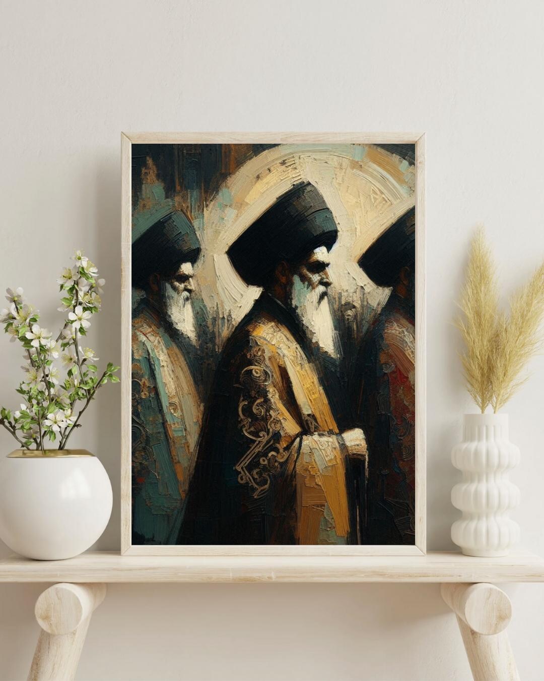 Iranian Mullah Oil Painting Illustration | Oriental Muslim Ethnic Mute ...