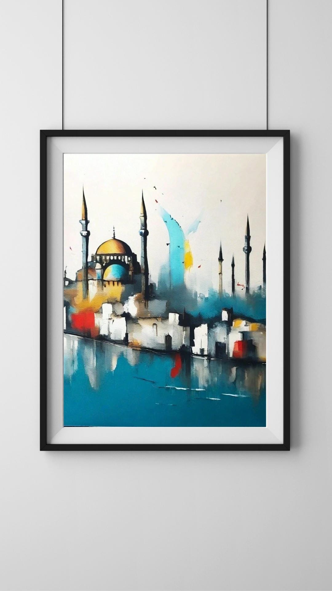 Istanbul Oil Painting Illustration Wall Art Oriental Turkish Watercolor ...