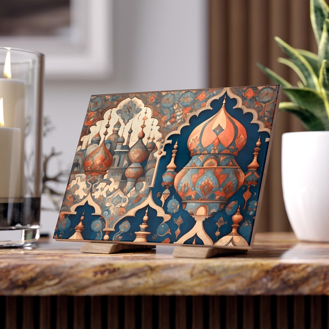 Mosque Ceramic Tile 6"x8" | Arabic Medieval Oil Painting Tile ...